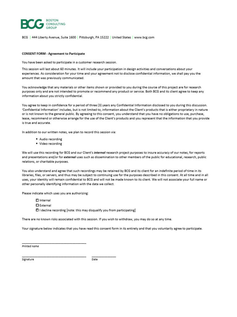 BCG Consent Form 2024-06-03 | PDF | Consent