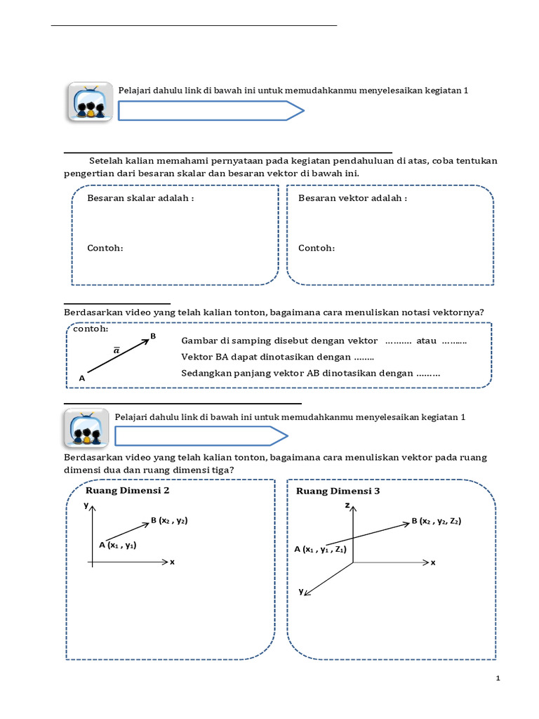 VEKTOR 1 (Konsep Dan Operasi Vektor) | PDF