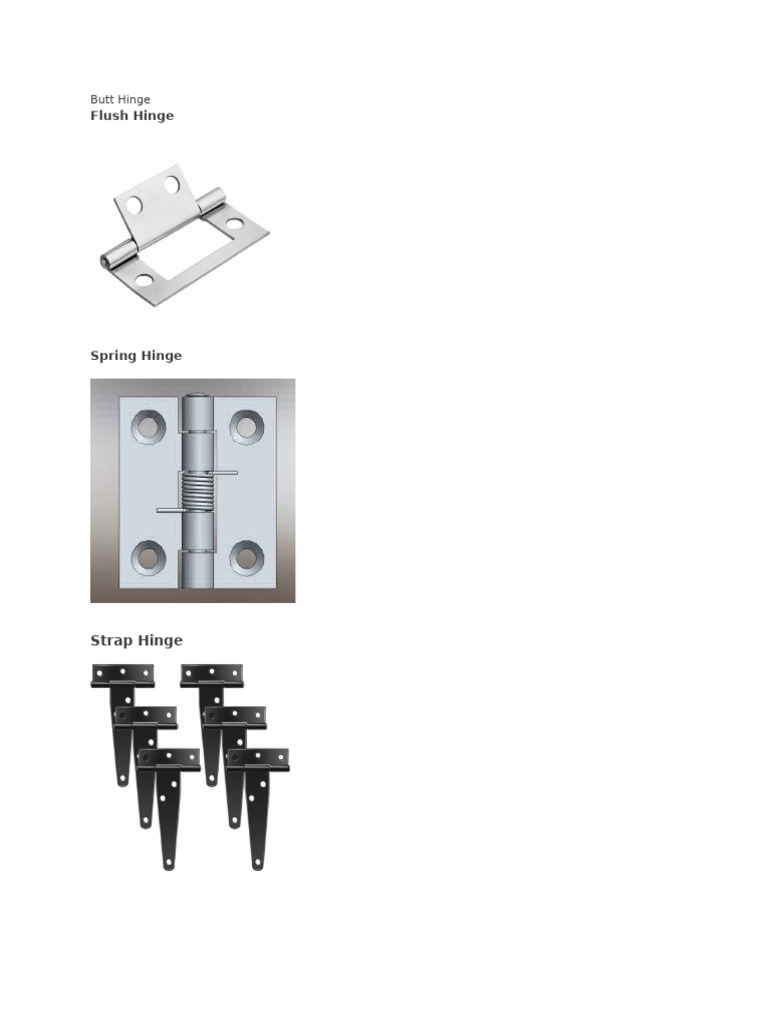 Hinge Types | PDF | Home & Garden | Art