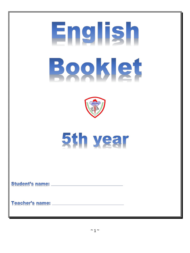 English Booklet 5to Año 2024 | PDF