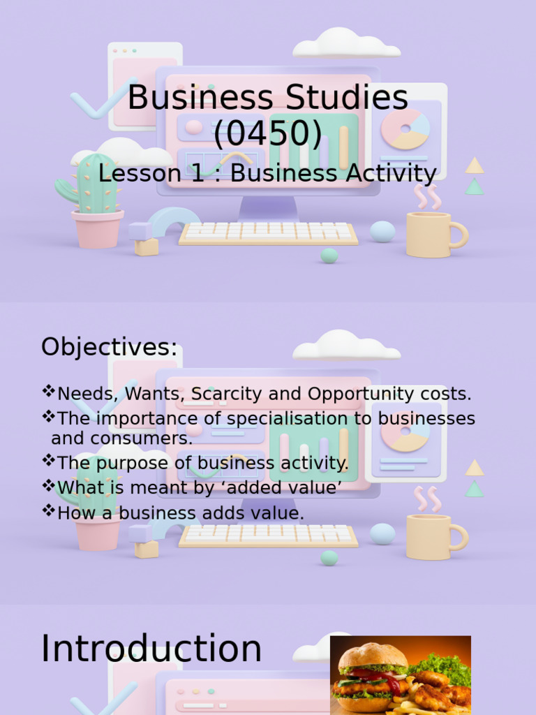 Business Activity Basics | PDF | Finance & Money Management