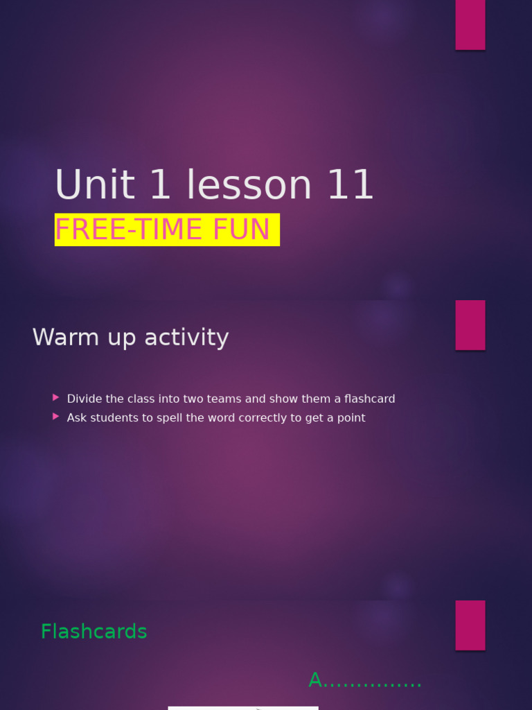 Unit 1 Lesson 11: Free-Time Fun | PDF