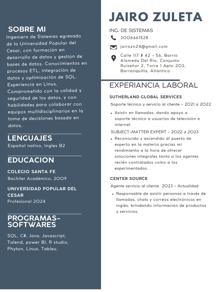 CV Jairo Zuleta - 20241020 - 154049 - 0000 | PDF | Crecimiento personal y profesional