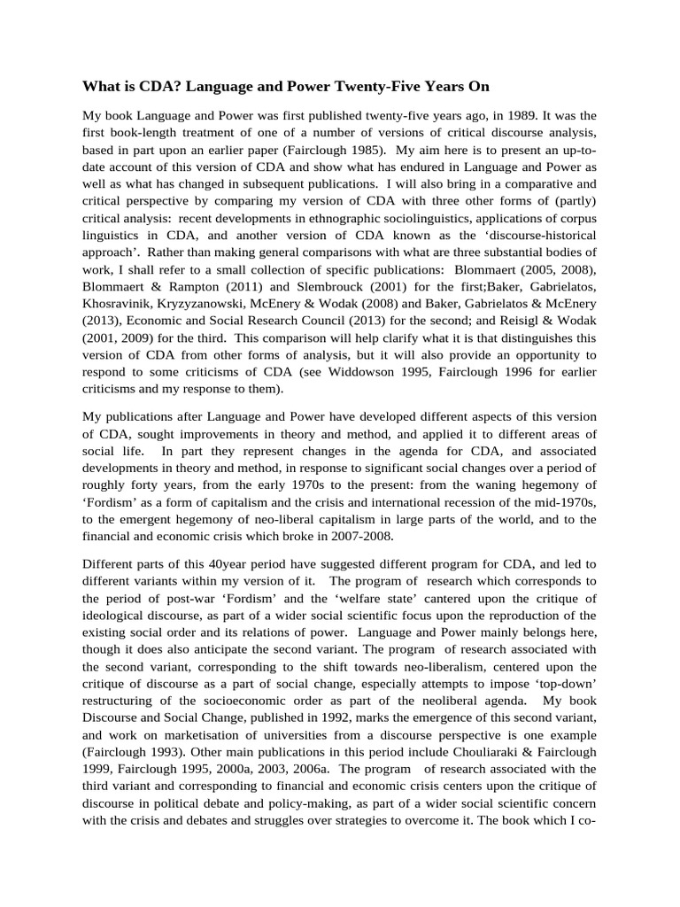 What Is CDA | PDF | Dialectic | Reason