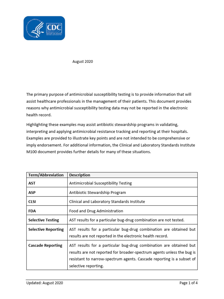 Selective Reporting of Antimicrobial | PDF | Antimicrobial Resistance ...