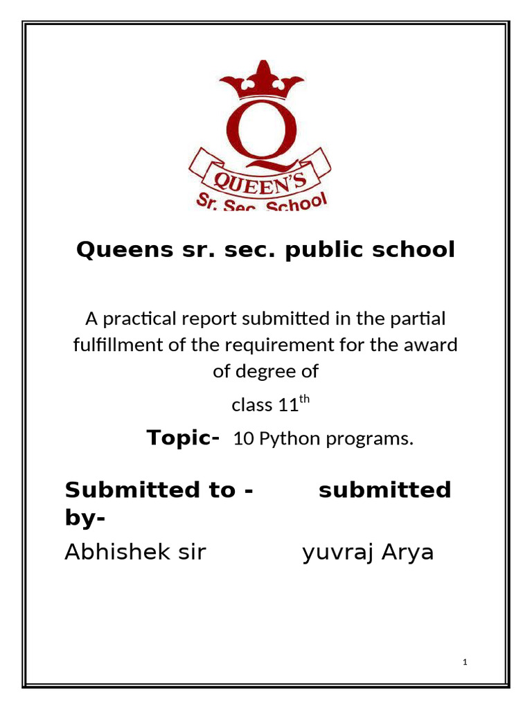 CS project file | PDF | Computer Programming | Computing