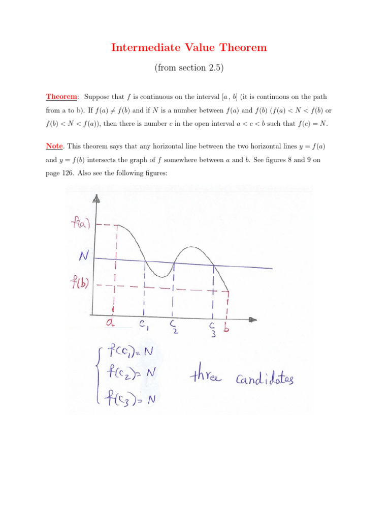 Intermediate Value Theorem | PDF | Mathematical Analysis | Mathematics