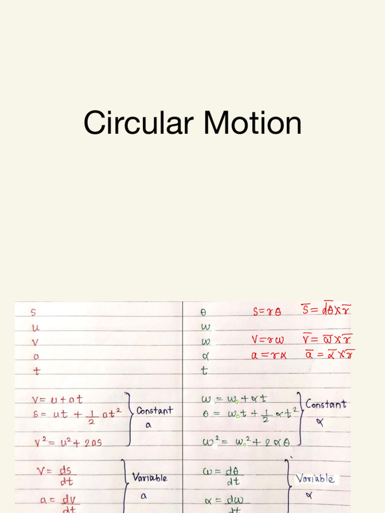 Circular Motion Notes | PDF | Spacetime | Space