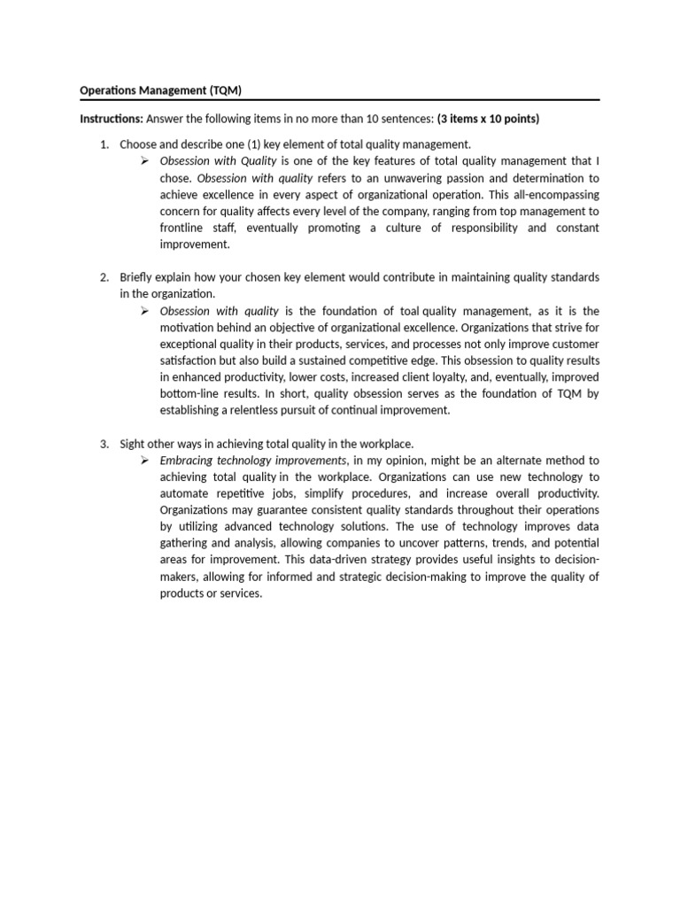 01 Online Activity 1 (Operations Management) | PDF