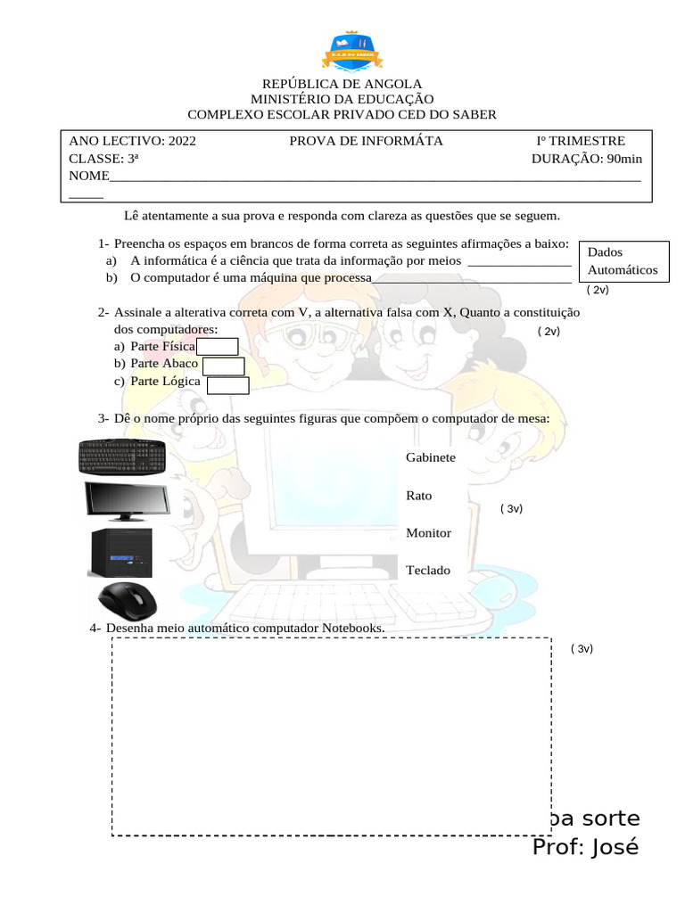 Prova 3 Classe | PDF