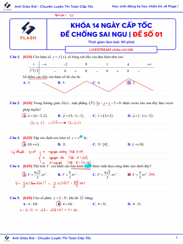 ĐA - ĐỀ CHỐNG SAI NGU SỐ 01 | PDF