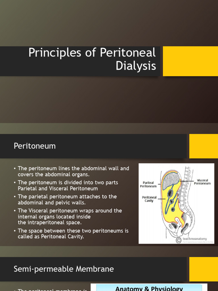 Principles of Peritoneal Dialysis | PDF | Peritoneum | Osmosis