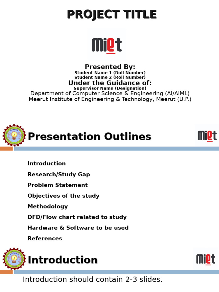 Mini Project PPTs Presentation Template | PDF
