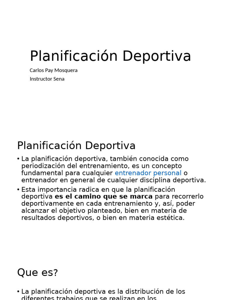 Planificación Deportiva | PDF | Planificación