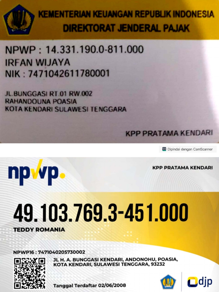 NPWP Pengurus Cv. Griya Mulia Jaya | PDF