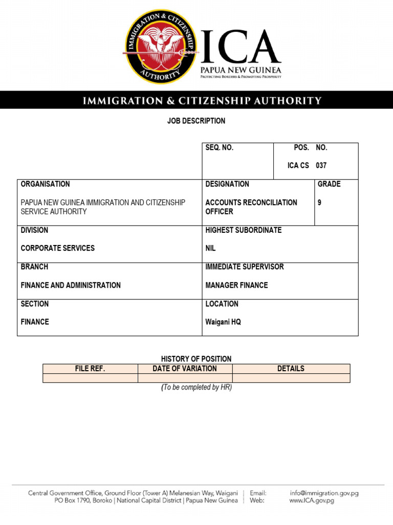 Accounts Reconciliation Officer Job Description | PDF | Banks | Accounting