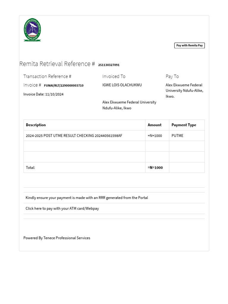 Funai Post Ume Receipt Invoice | PDF