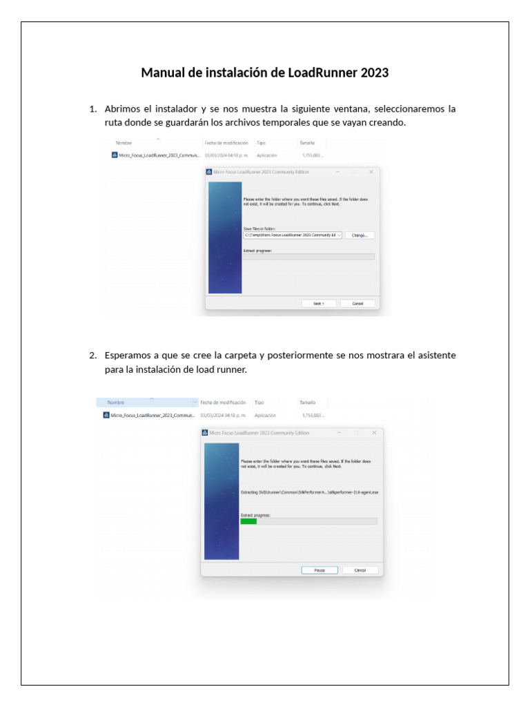 Manual de Instalación de LoadRunner 2023 | PDF
