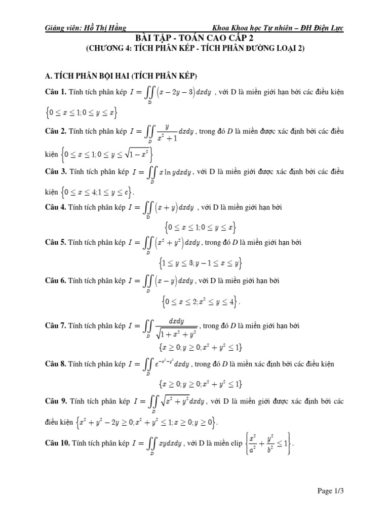 Bai Tap Chuong 4-Toan 2 | PDF