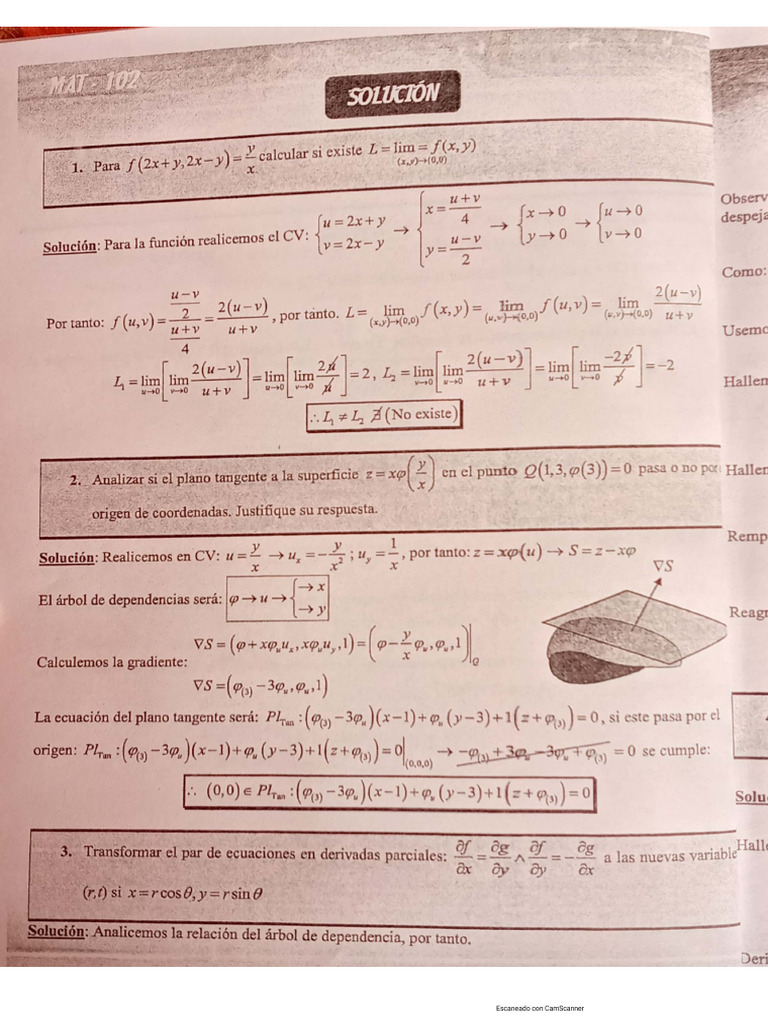 Examenes Resueltos MAT 102 2do Parcial, Canaza T | PDF Examenes Resueltos MAT 102 2do Parcial, Canaza T | PDF