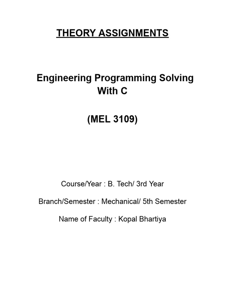 Eps Theory Assignment 1 | PDF