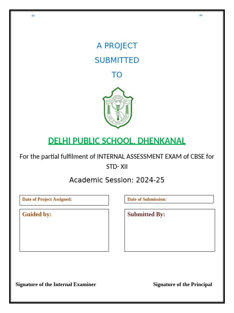 Sample English ASL Project For XII | PDF