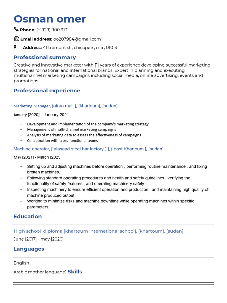 Osman CV | PDF | Business