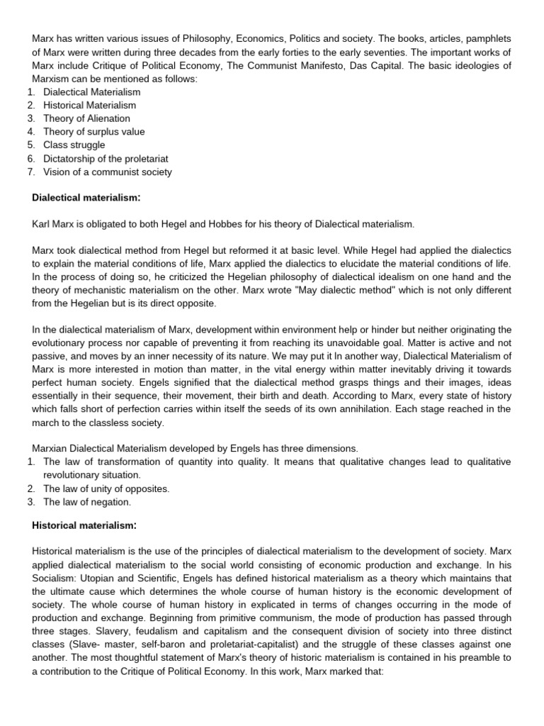 Marx Has Written Various Issues of Philosophy | PDF | Karl Marx | Dialectic