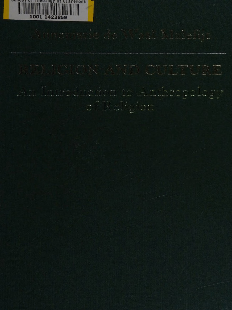 Religion and Culture An Introduction To Anthropology of - Malefijt, Annemarie de Waal, 1914 ...