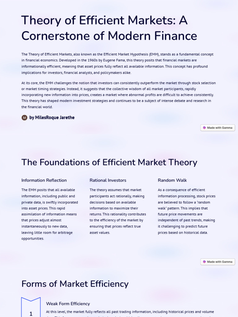 Theory-of-Efficient-Markets-A-Cornerstone-of-Modern-Finance | PDF ...