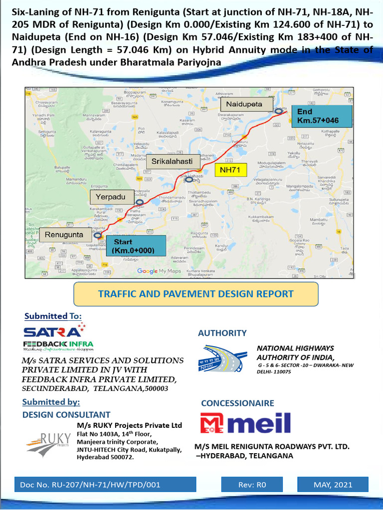 Traffic N Pavement Design Report NH-71 R-N | PDF | Axle | Road