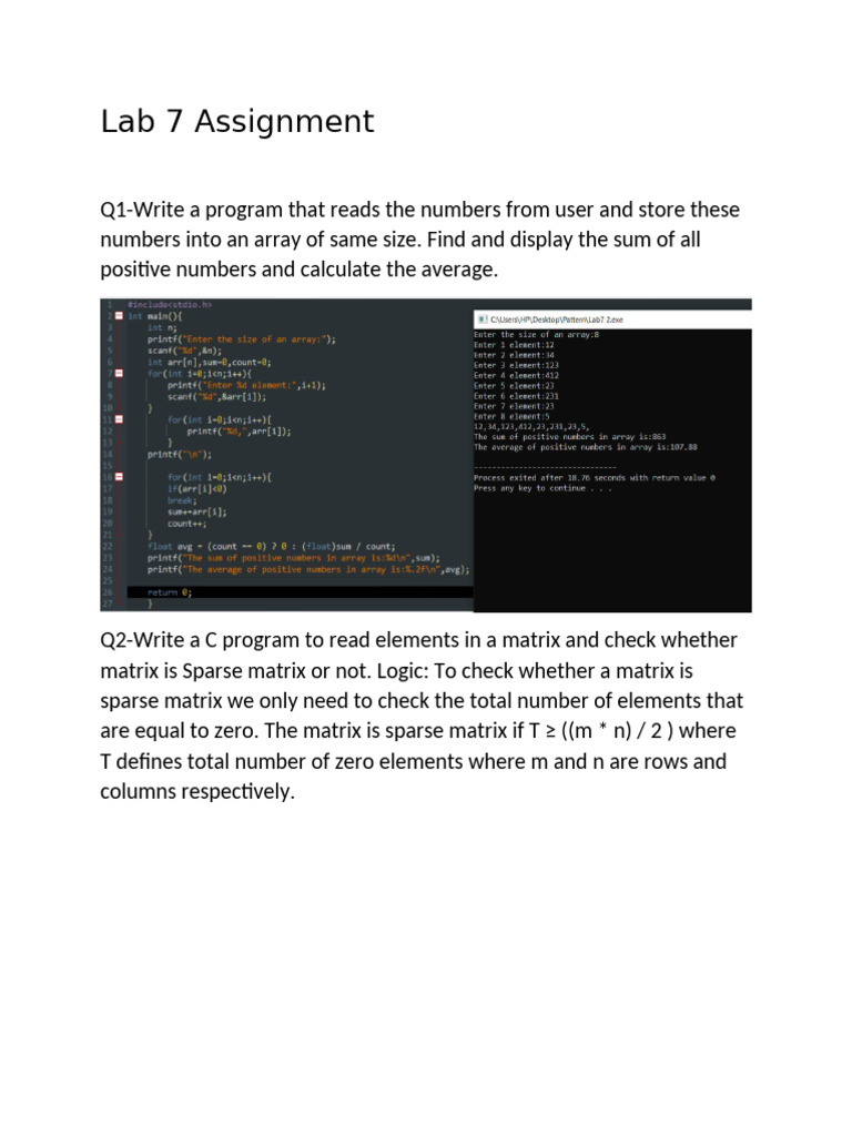 Lab 7 Assignment | PDF