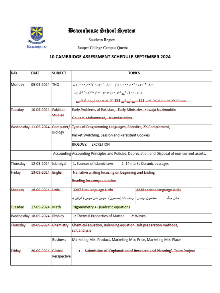 Cambridge Assessment Schedule 2024 | PDF