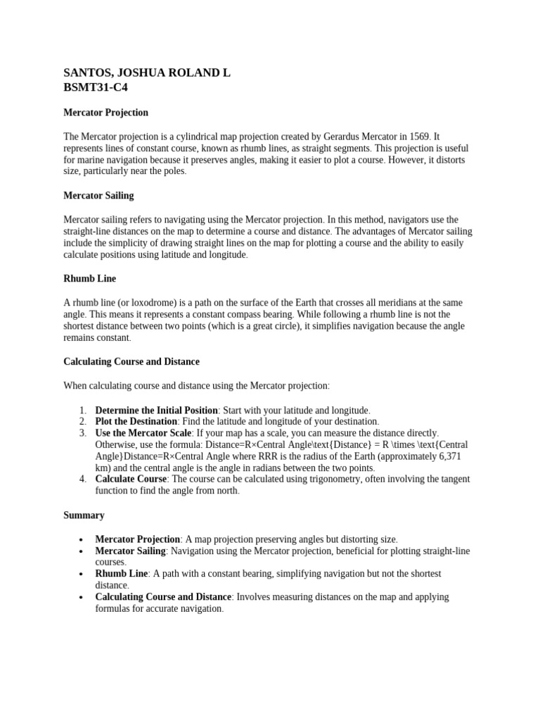 NAV3 No.2 Principle of Mercator Sailing | PDF | Science & Mathematics