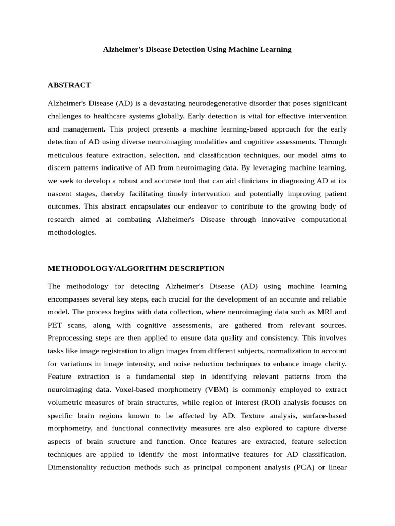 Alzheimer's Disease Detection | PDF | Python (Programming Language) | Neuroimaging