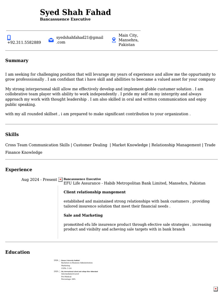 Syed-CV | PDF | Business | Business Economics