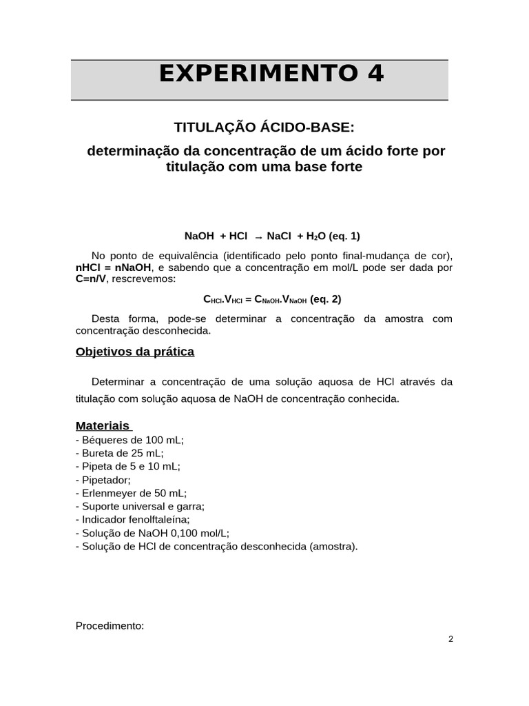 Experimento 4 | PDF | Ciências e Matemática