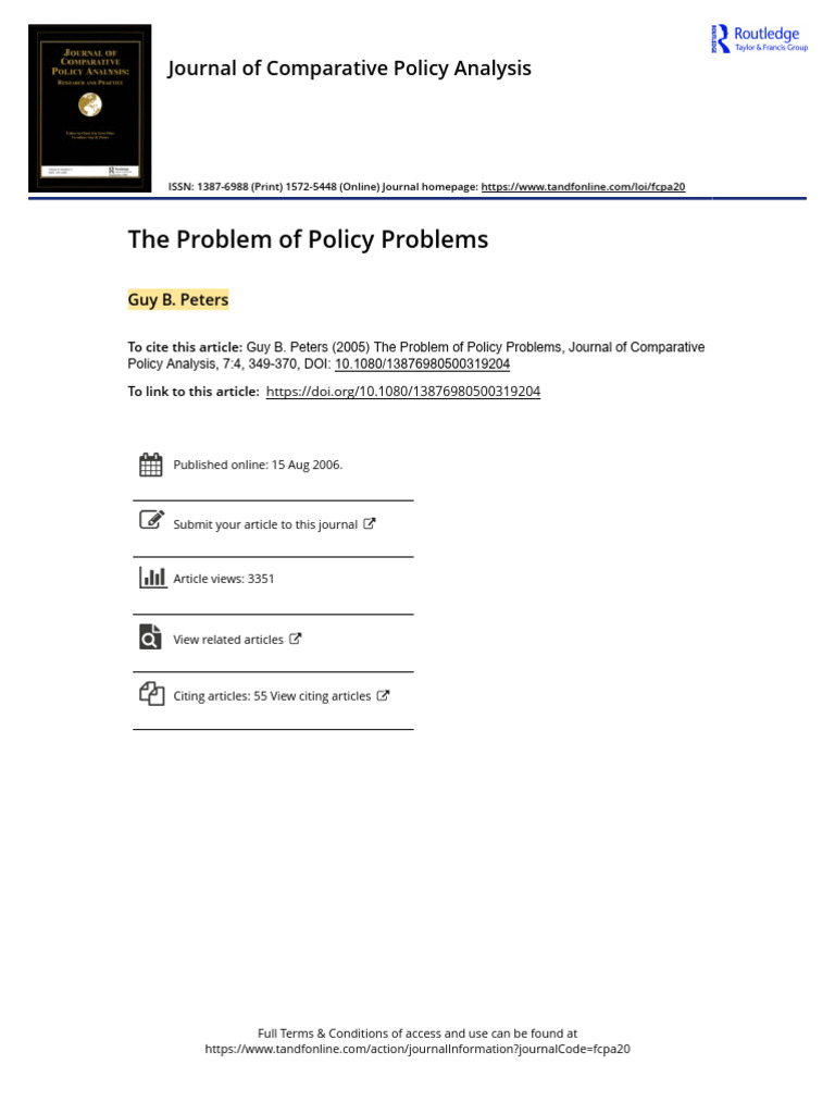 Policy Design & Problem Analysis | PDF | Policy | Causality