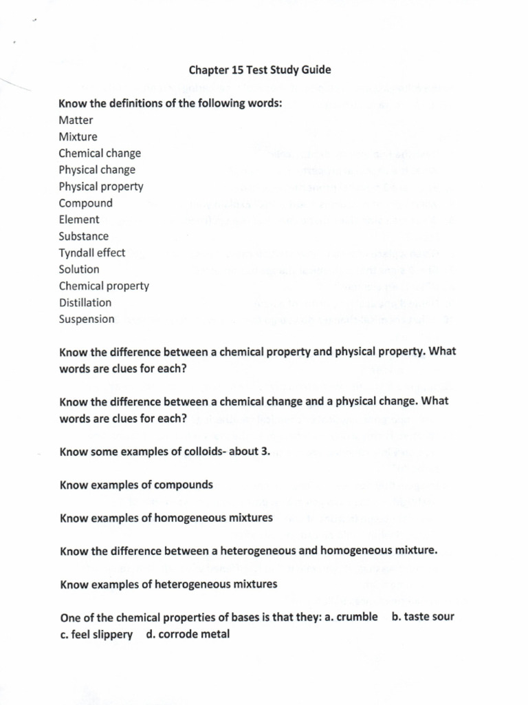 Chapter 15 Study Guide | PDF