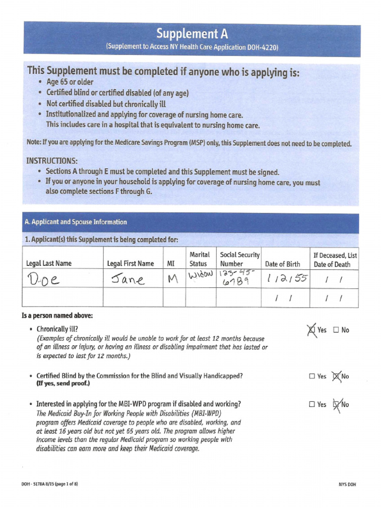 Sample Sup A Form | PDF