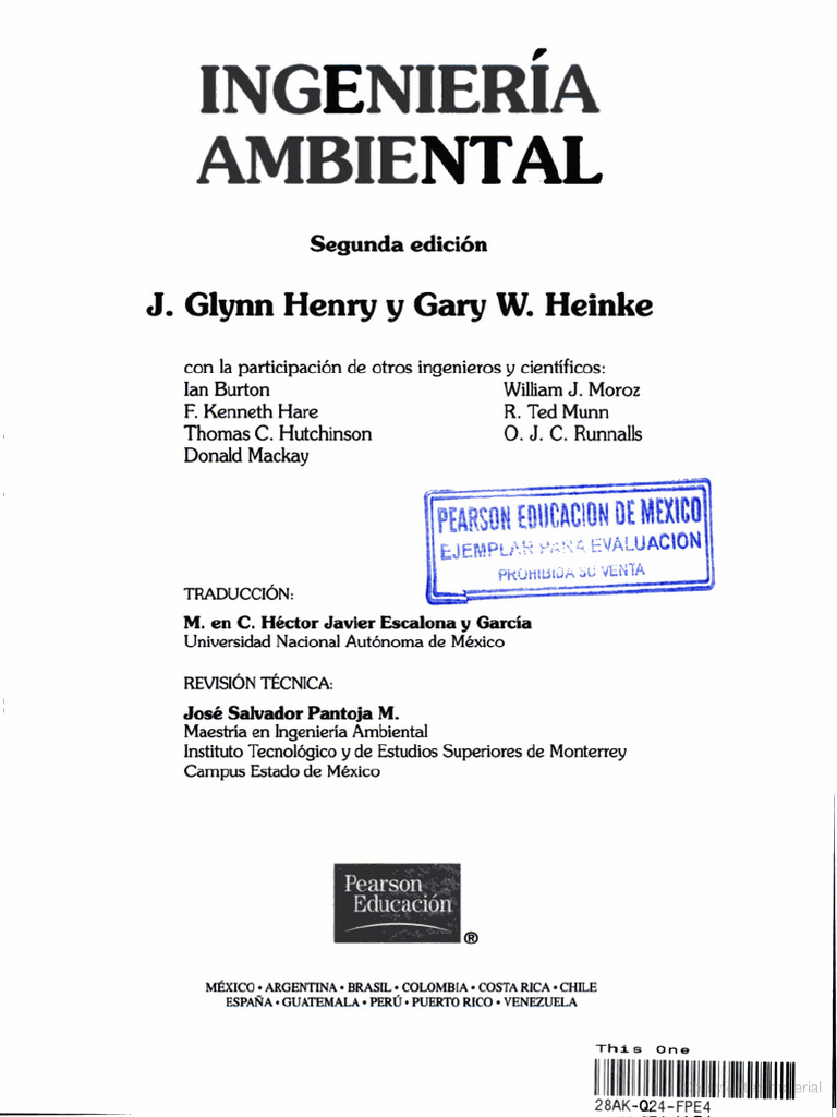 Ingeniería Ambiental - Glynn Henry y Gary Heinke (2da Edición) | PDF