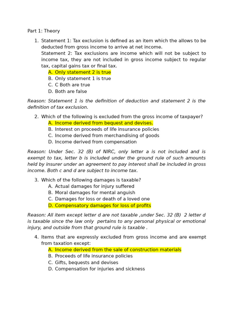 Tax Exclusions and Deductions Explained | PDF | Gross Income | Taxes