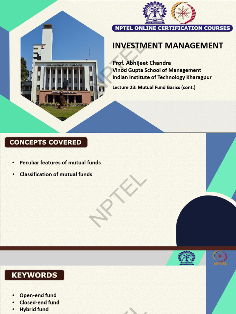 Lec 23 | PDF | Investment Fund | Mutual Funds