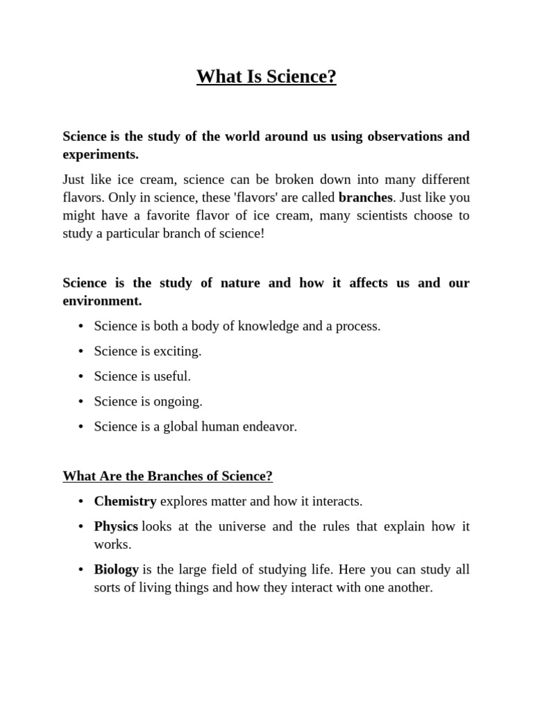 LESSON 1 What is science | PDF | Science | Experiment