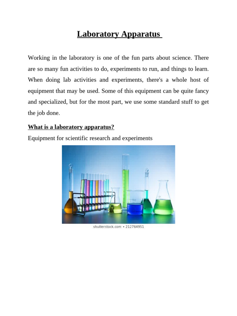 LESSON 3 Laboratory Apparatus | PDF | Energy Technology