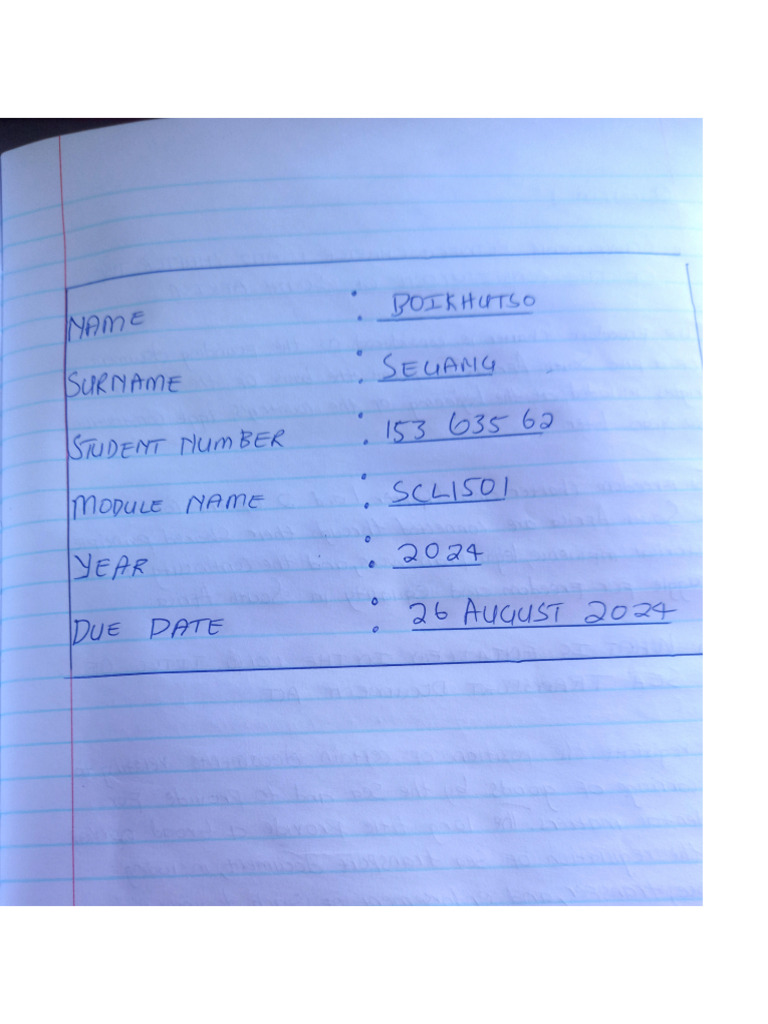 Scl1501 Assignment 1 Second Semester 2024 | PDF