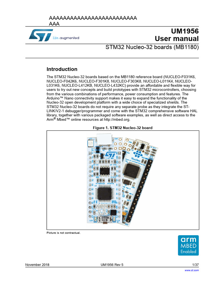 Um1956 stm32 Nucleo32 Boards mb1180 Stmicroelectronics - Aewgyukhfrtg ...