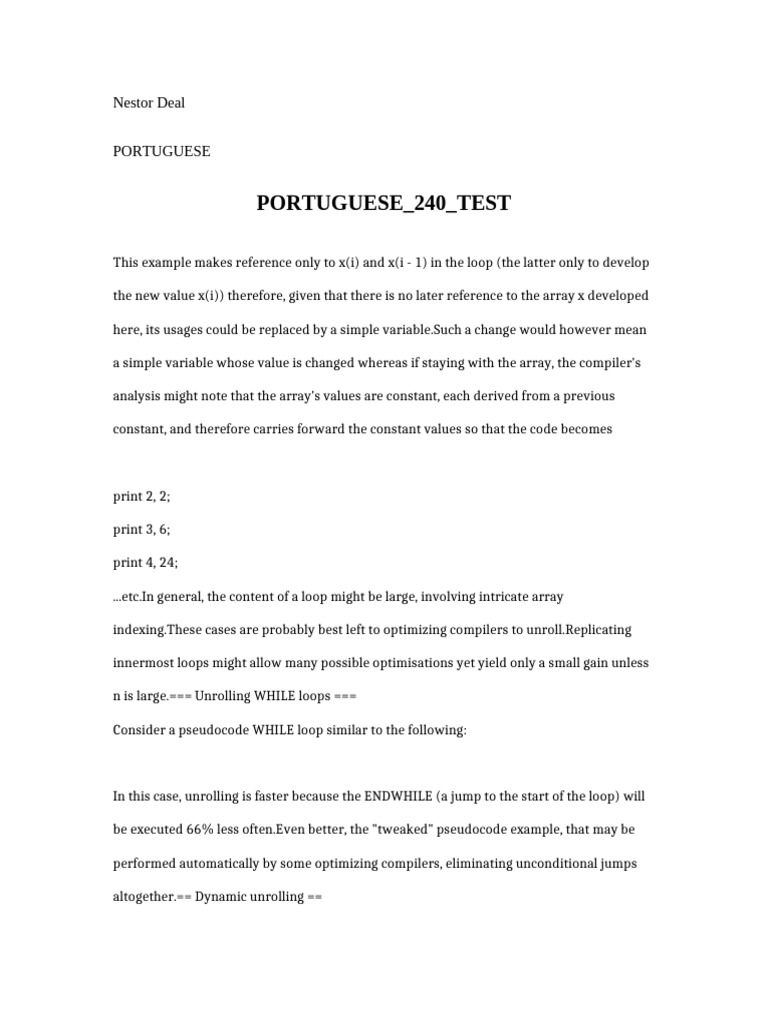 PORTUGUESE_240_TEST | PDF | Software Development | Computer Architecture