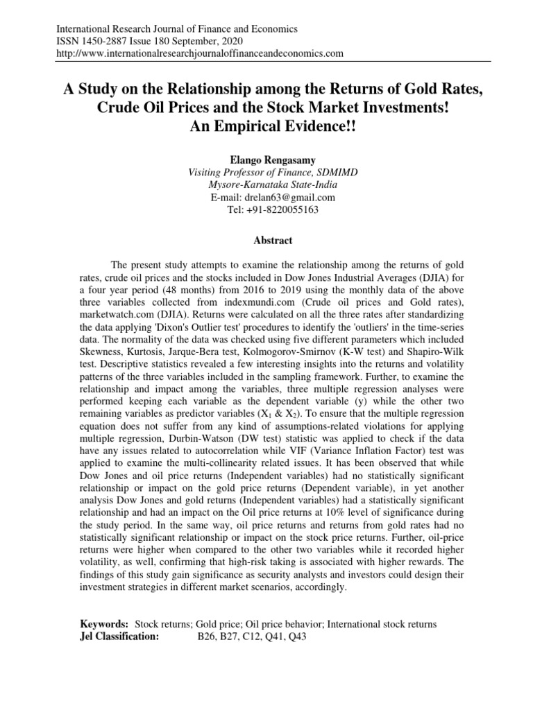 A Study on the Relationship Among the Re | PDF | Regression Analysis | Coefficient Of Determination