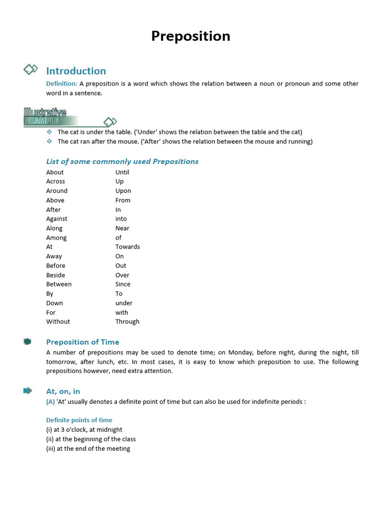 Preposition | PDF | Preposition And Postposition | Noun